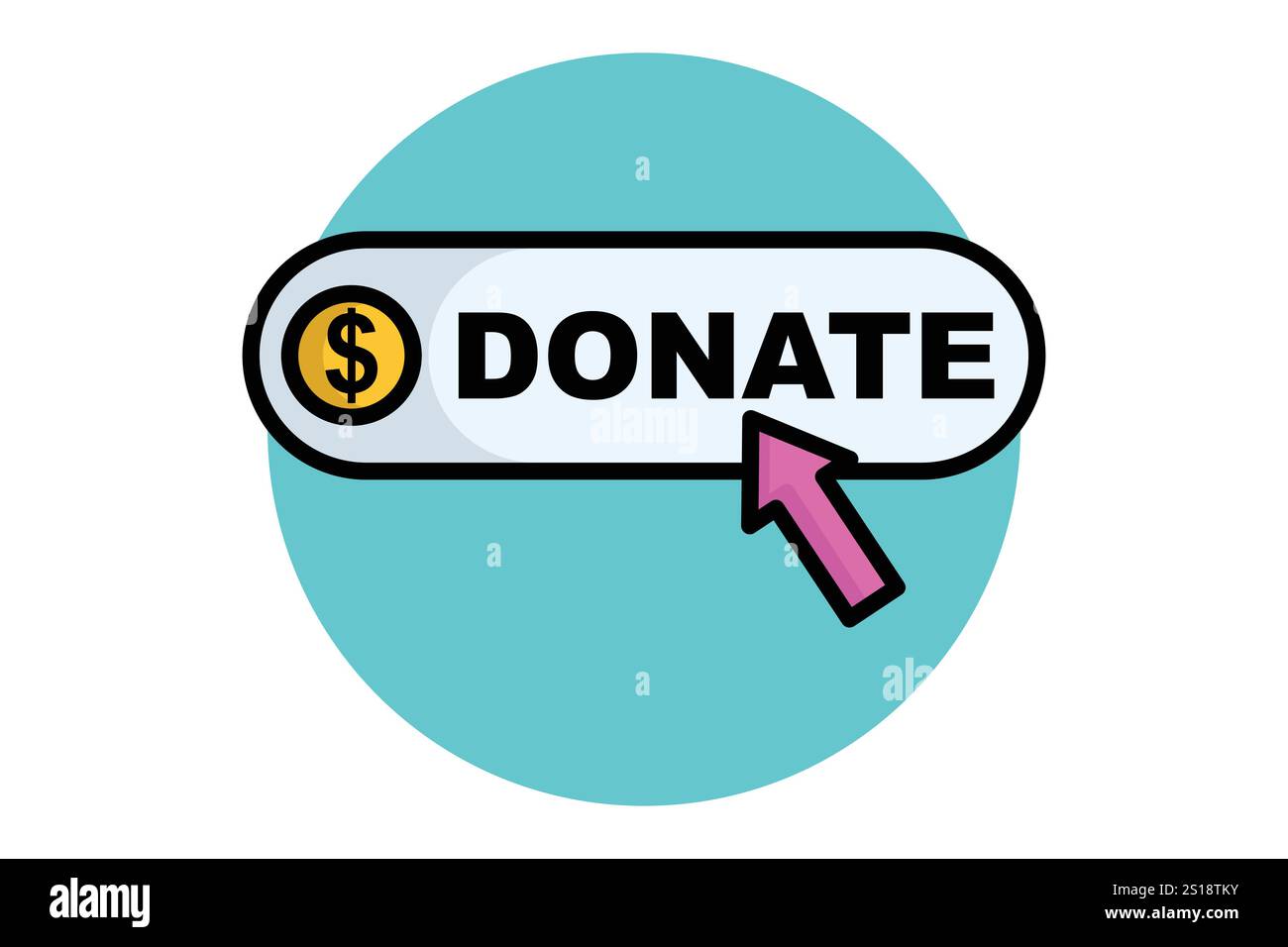 Donate button icon. colored outline icon style. icon related to charity ...