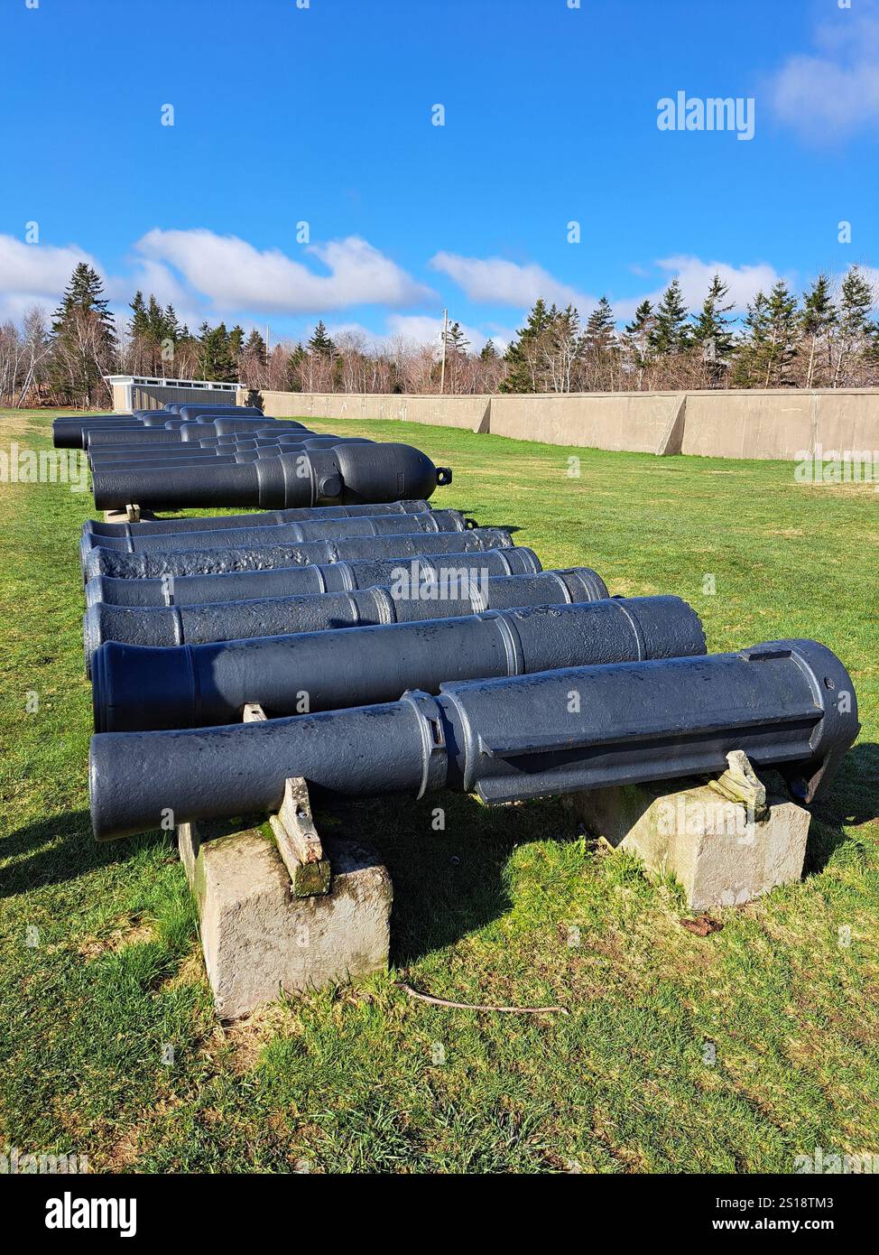 Rows of cannons stored at York Redoubt National Historic Site in ...