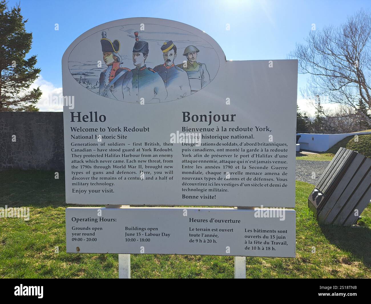 Welcome to York Redoubt National Historic Site sign in Fergusons Cove ...
