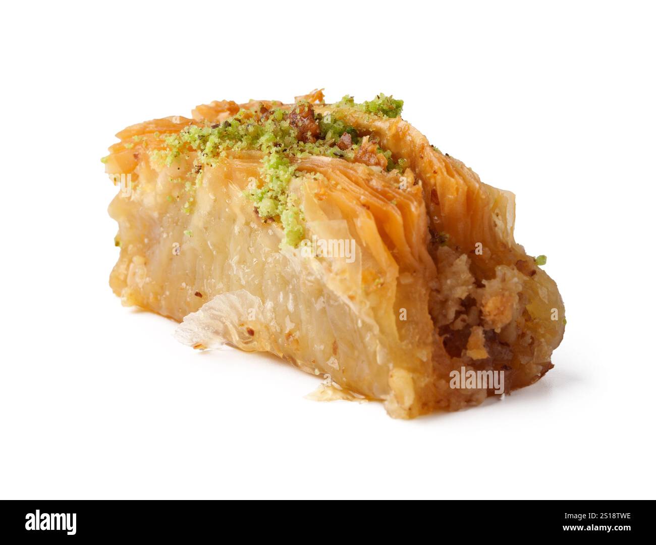 Delicious baklava dessert made with layers of pastry and nuts topped ...