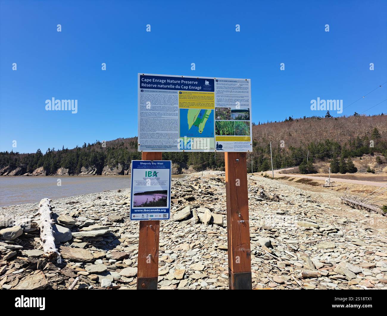 Nature Trust Cape Enrage Nature Preserve information sign at Pebble ...