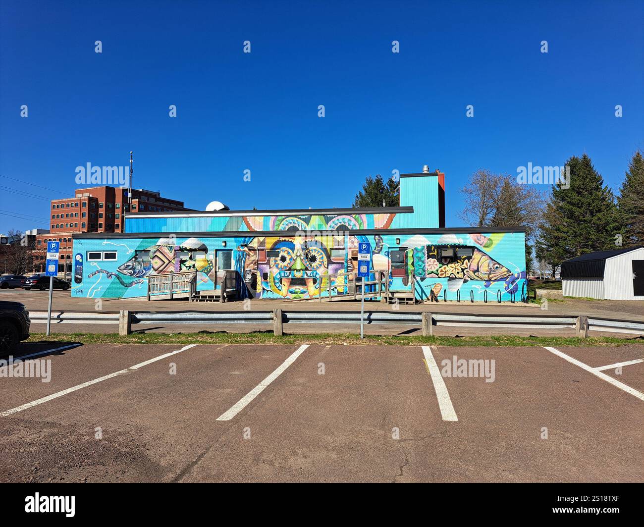 Tlaloc, the Aztec rain god, mural in downtown Moncton, New Brunswick ...