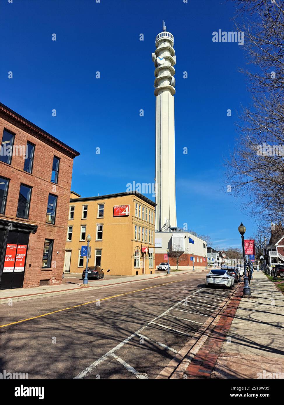 The Bell Aliant tower in downtown Moncton, New Brunswick, Canada Stock ...