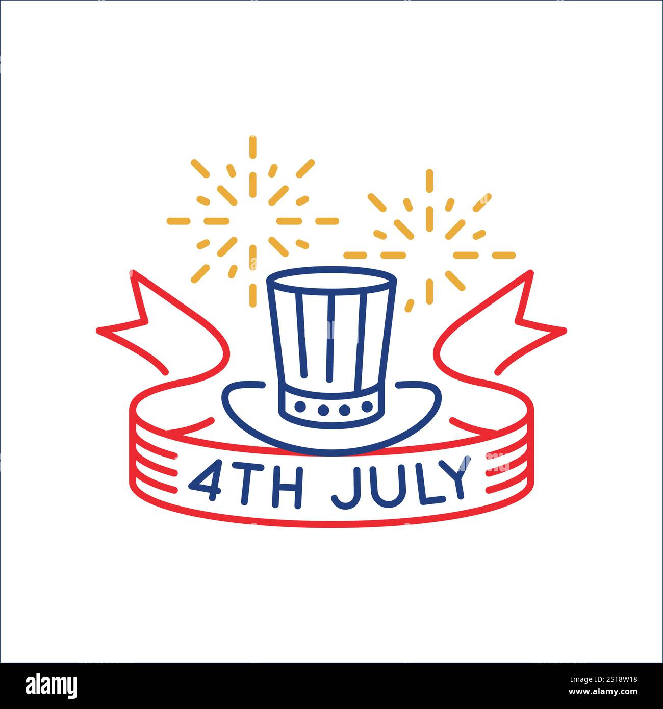 Simple Logo with Uncle Sam Hat Icon Stock Vector Image & Art - Alamy