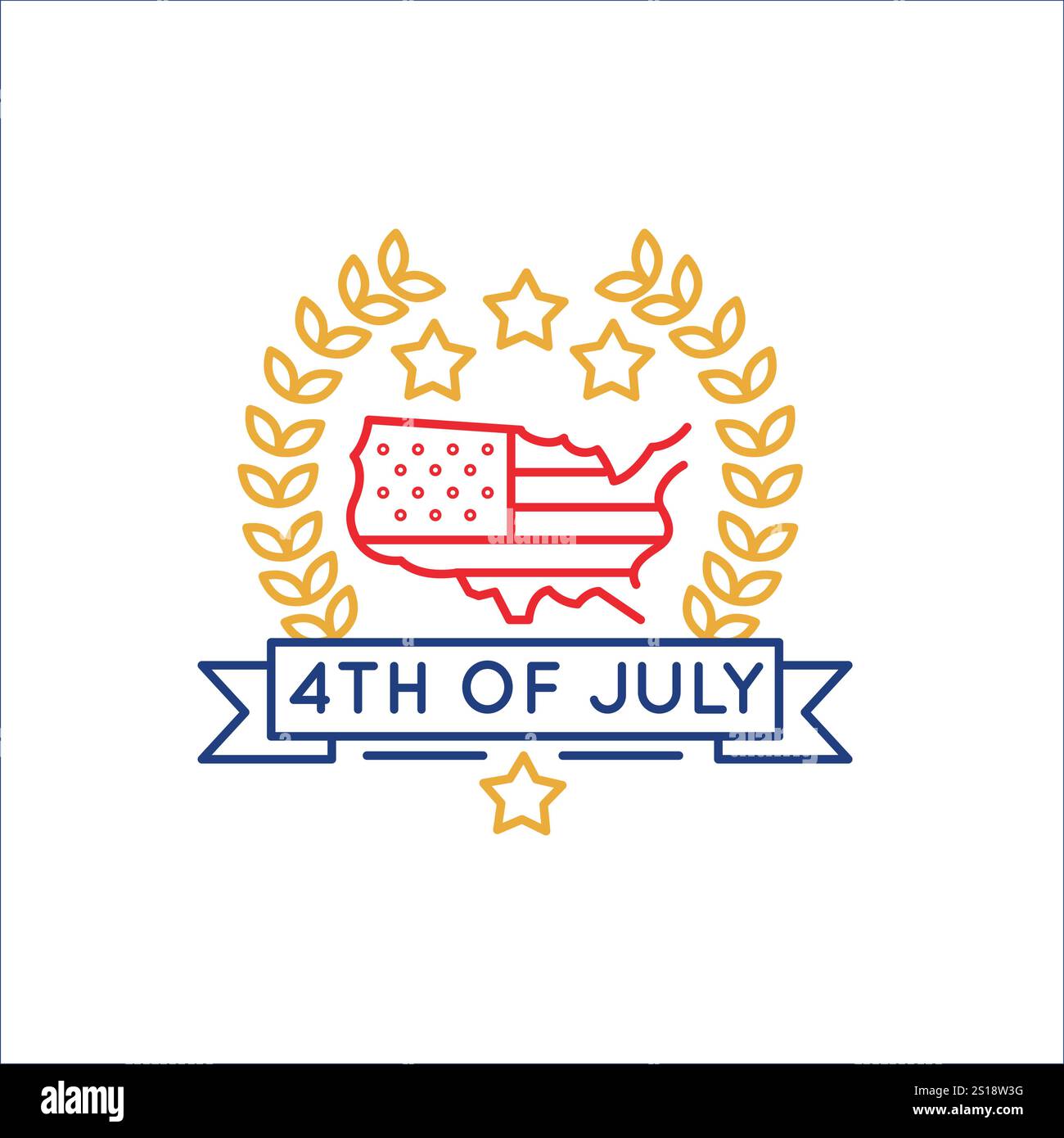 Simple Logo with USA Map with American Flag Icon Stock Vector Image ...
