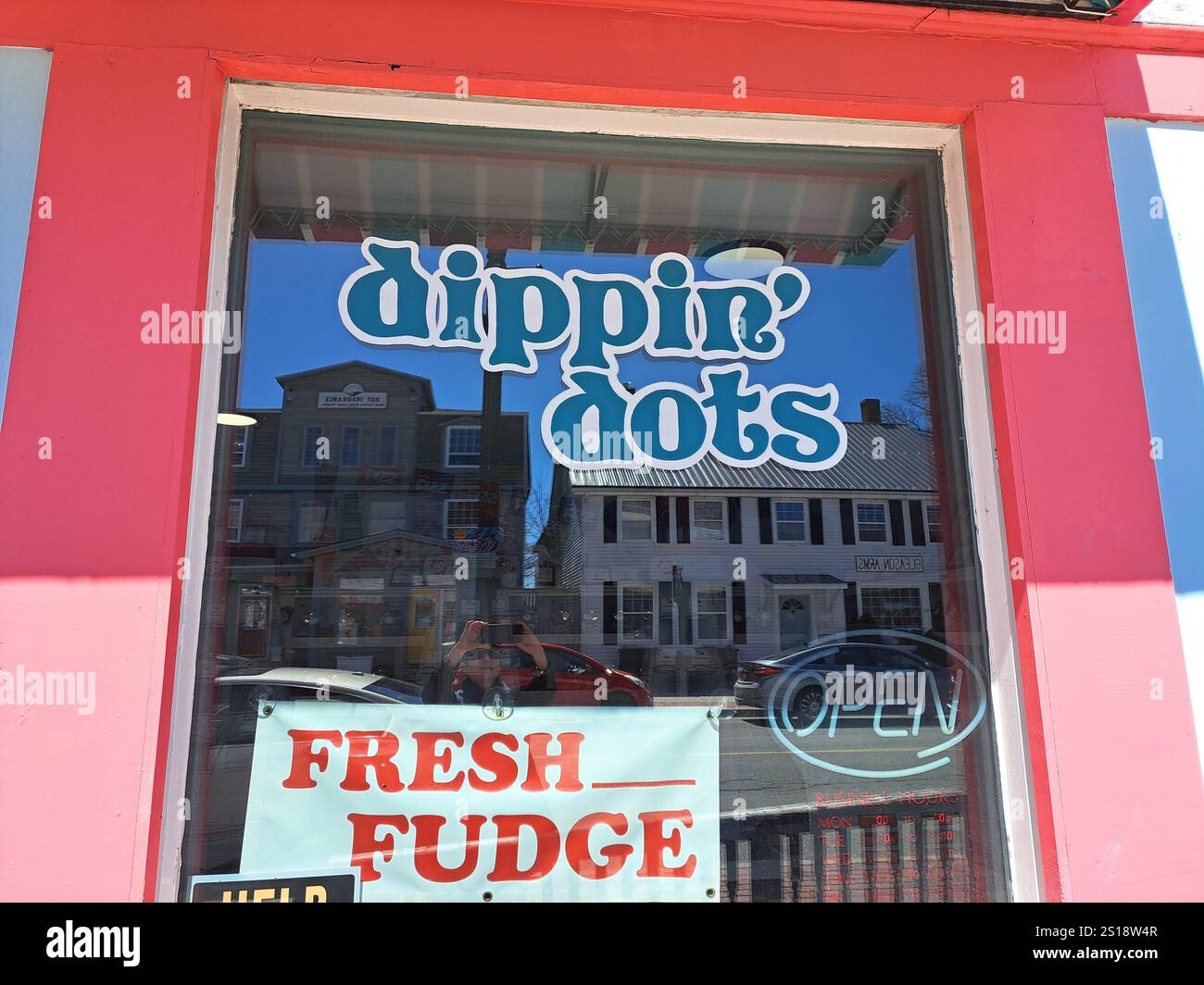 Dippin' Dots sign on Water Street in St. Andrews, New Brunswick, Canada ...