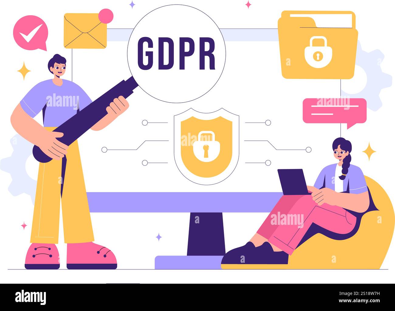 Cybersecurity digital data safety background Stock Vector Images - Alamy