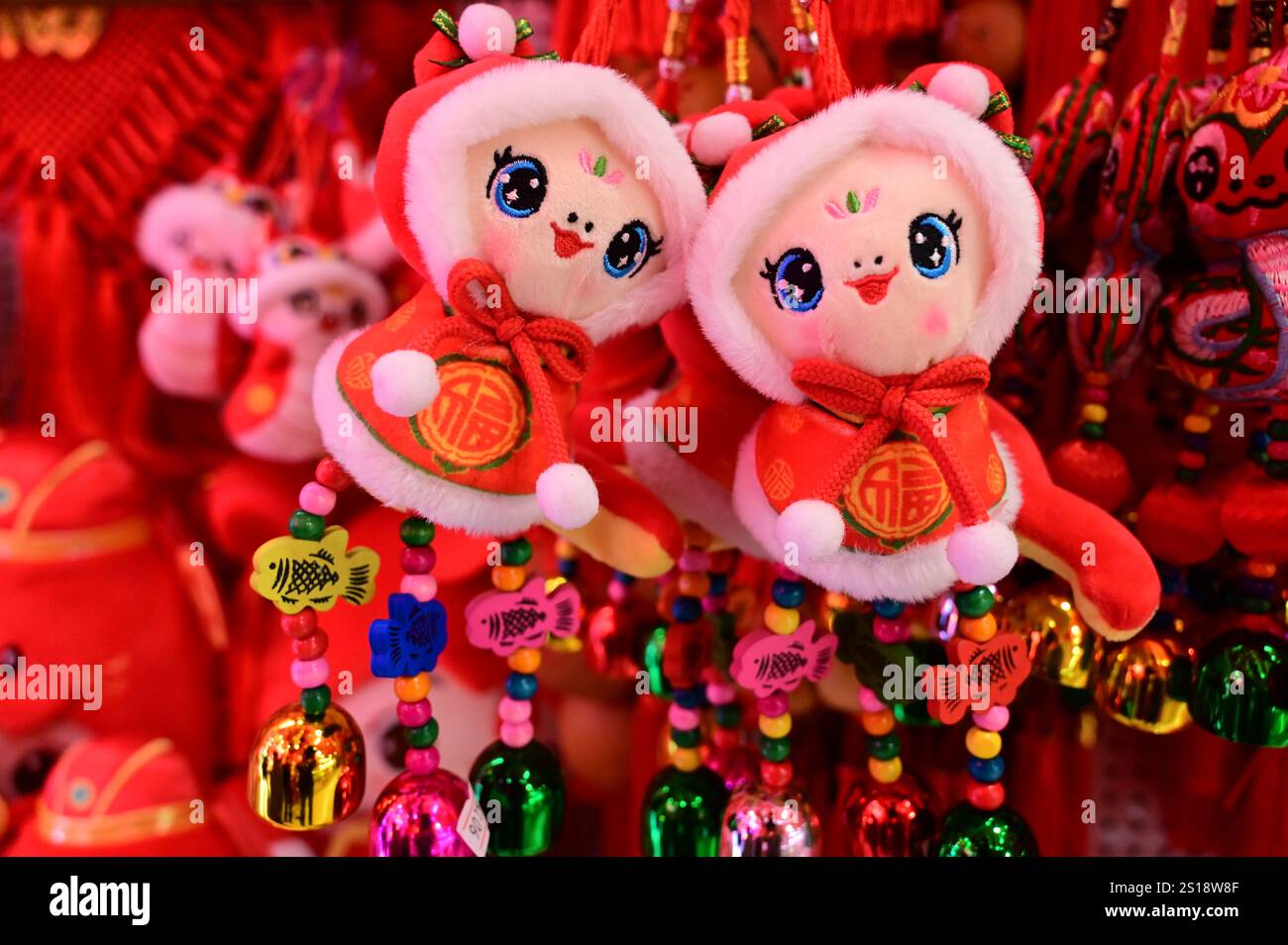 Chinese zodiac Muppets of the Year of the snake are on sale at a shop ...