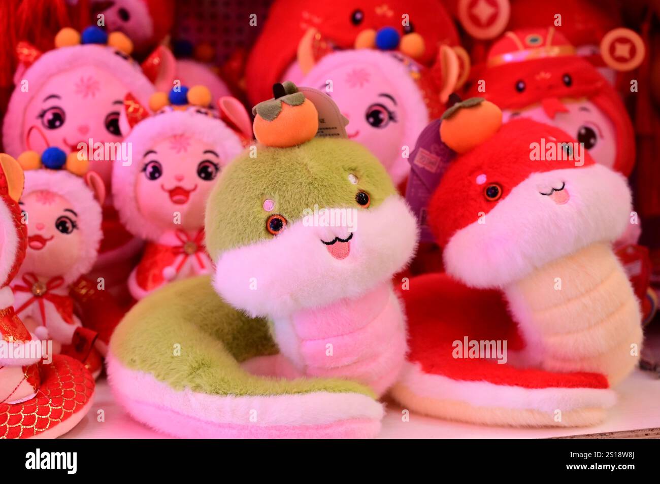 Chinese zodiac Muppets of the Year of the snake are on sale at a shop ...