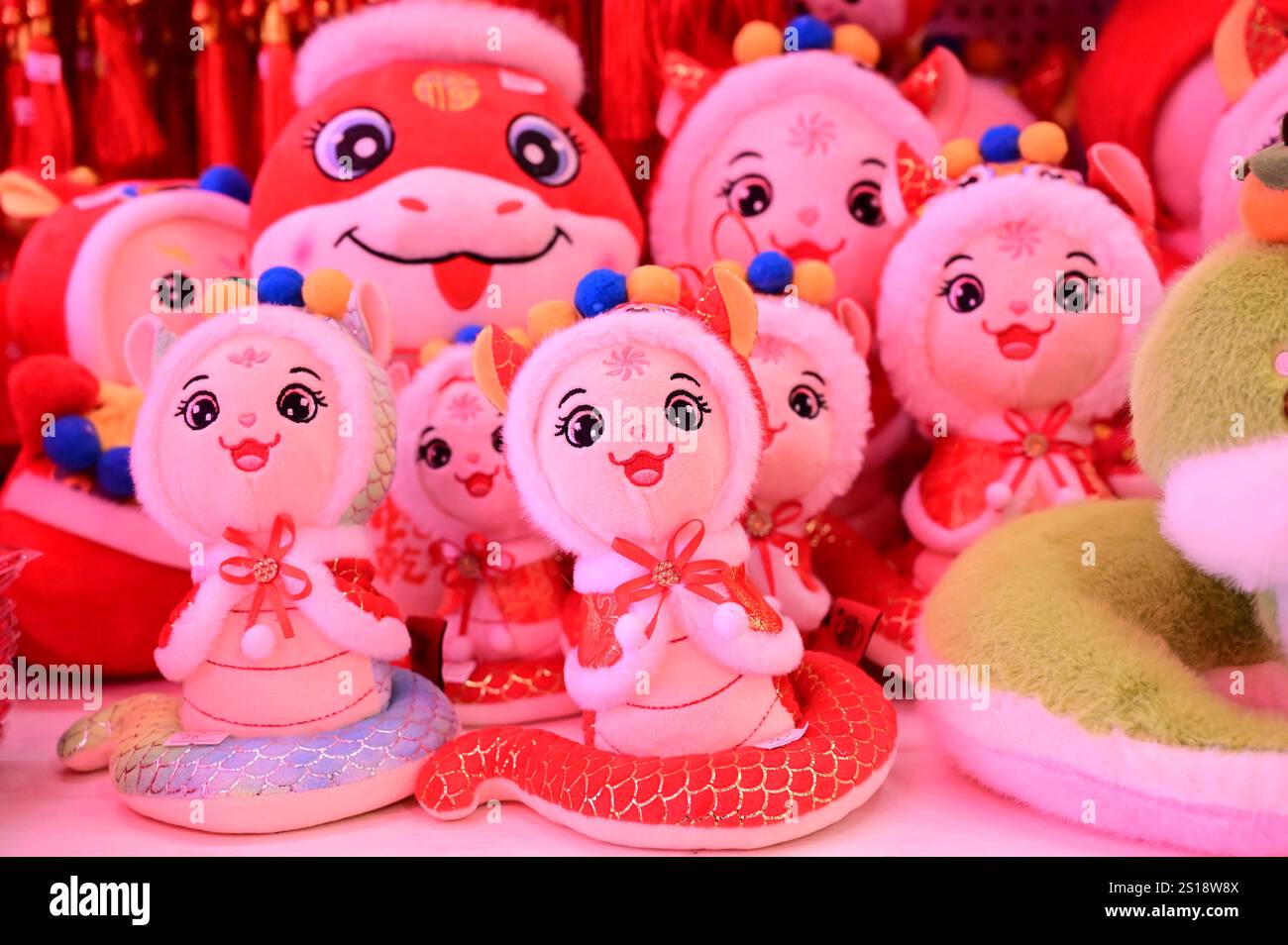 Chinese zodiac Muppets of the Year of the snake are on sale at a shop ...