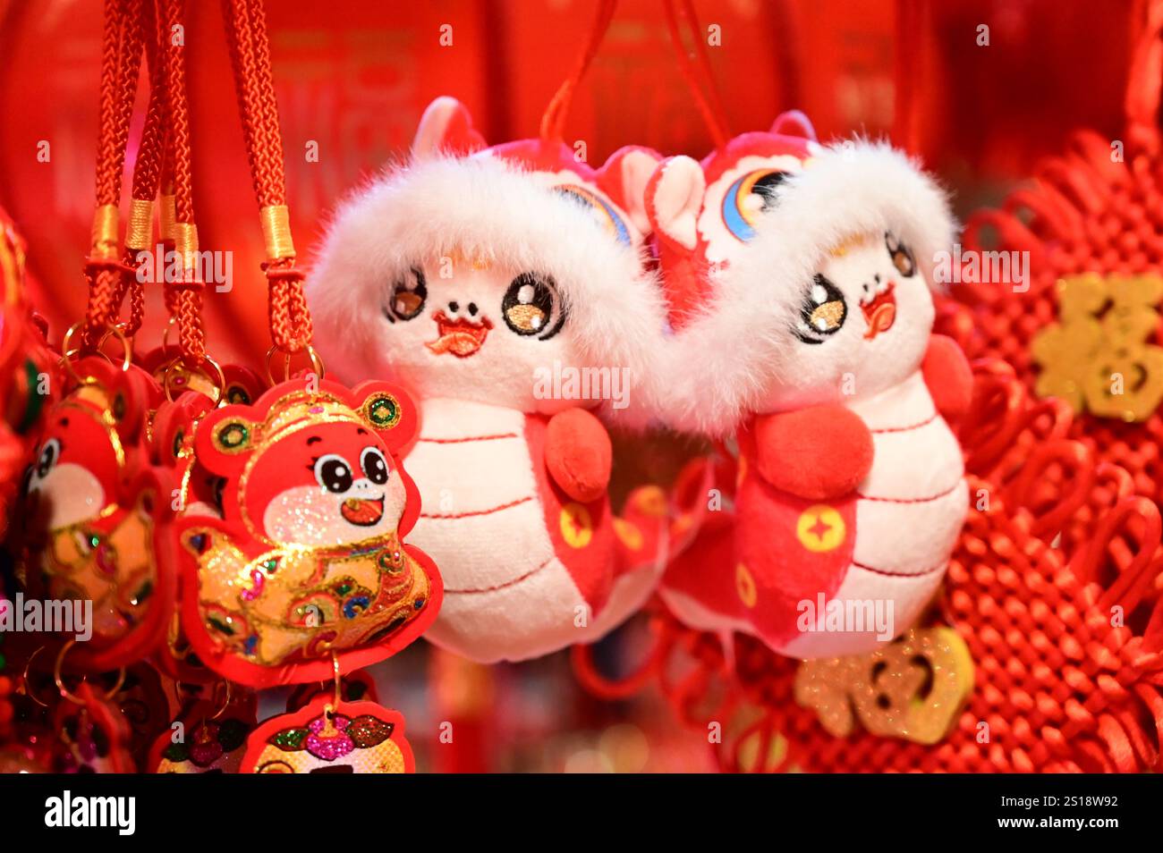 Chinese zodiac Muppets of the Year of the snake are on sale at a shop ...