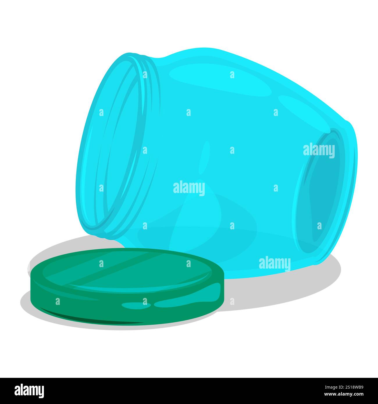 Glass jar for canning and food storage. Empty upside down lying on its ...