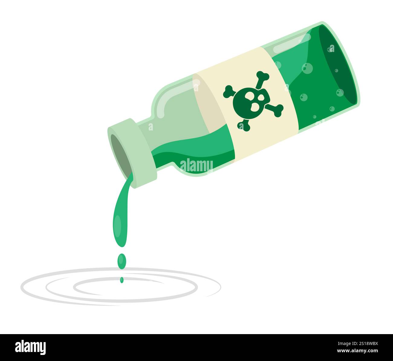 Drop of poison dripping from glass test tube in water. Hazardous ...