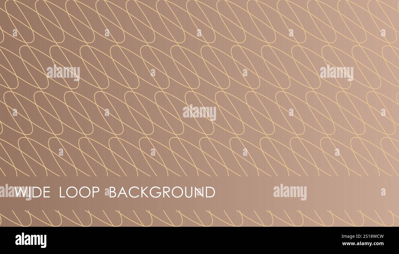 Horizontal wide loops abstract background with beige thin lines, cover ...