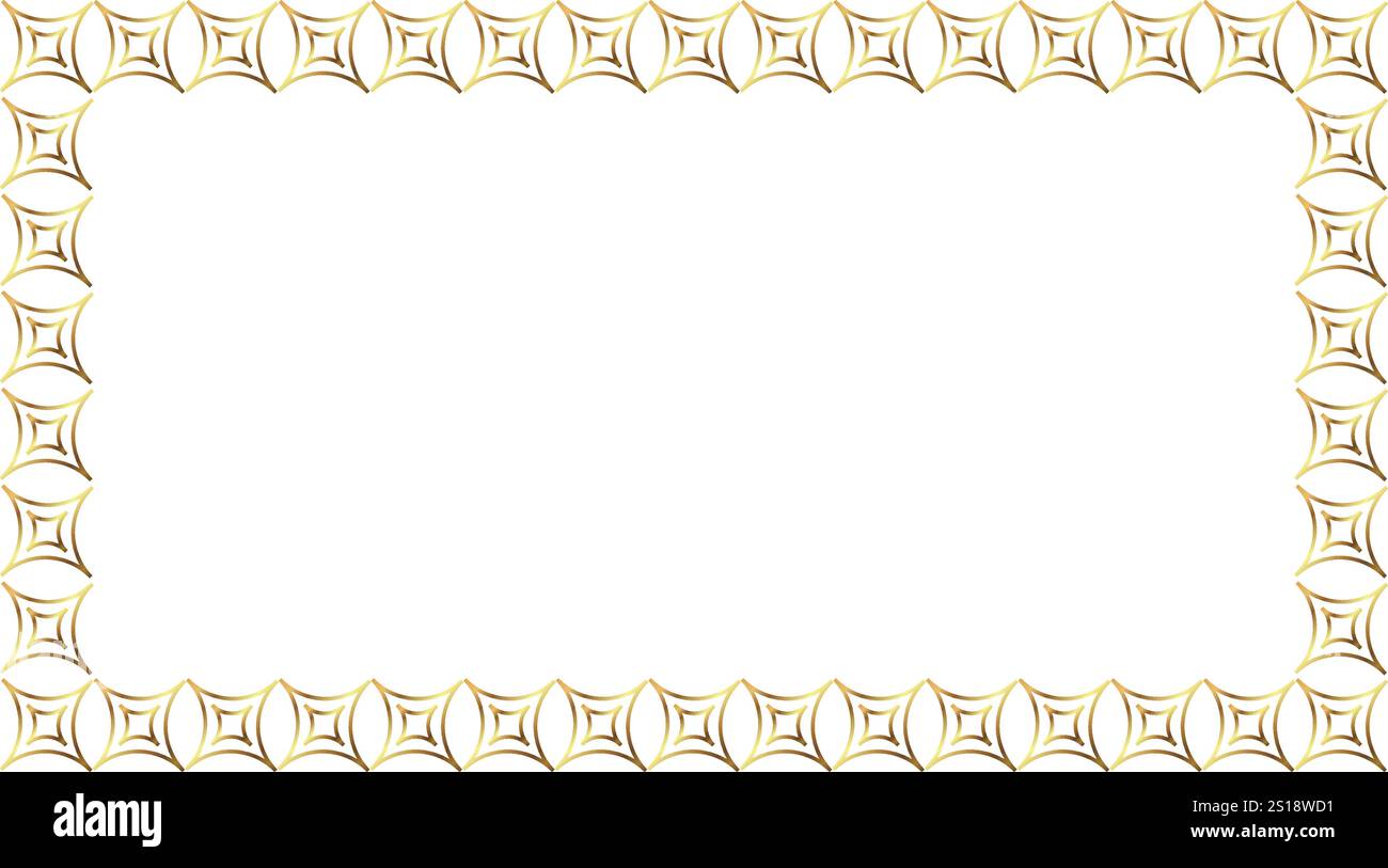 Golden glossy frame with diamond shape pattern Stock Vector Image & Art ...