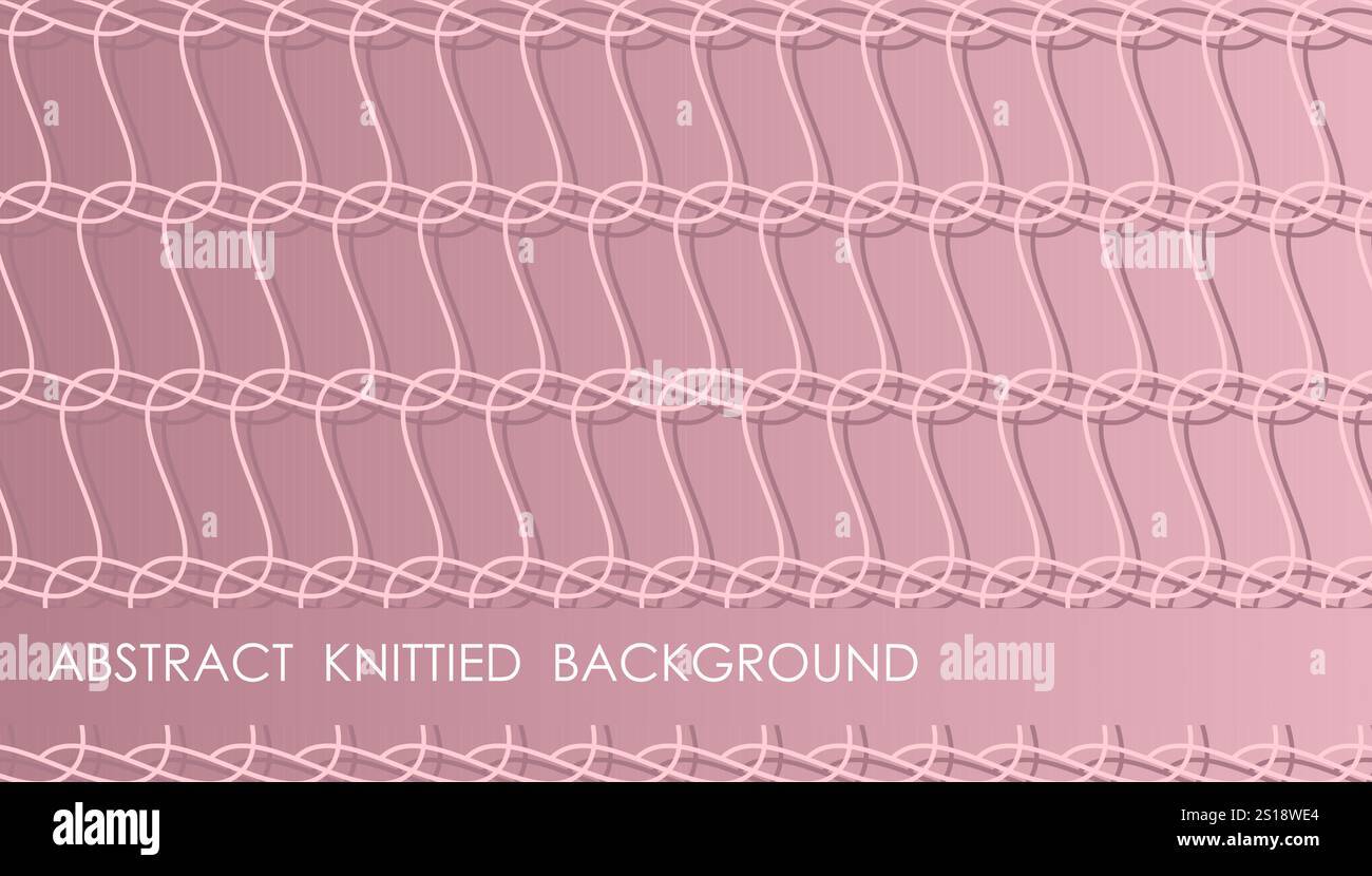 Horizontal fiber pink abstract background with loops of wool thread ...