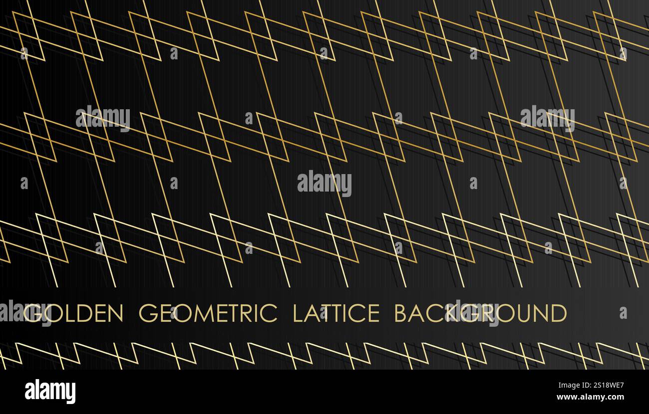 Horizontal golden lattice abstract background with thread weaving ...