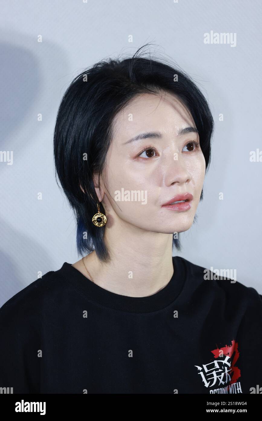 Chinese actress and singer Cya Liu attends an activity in Guangzhou ...