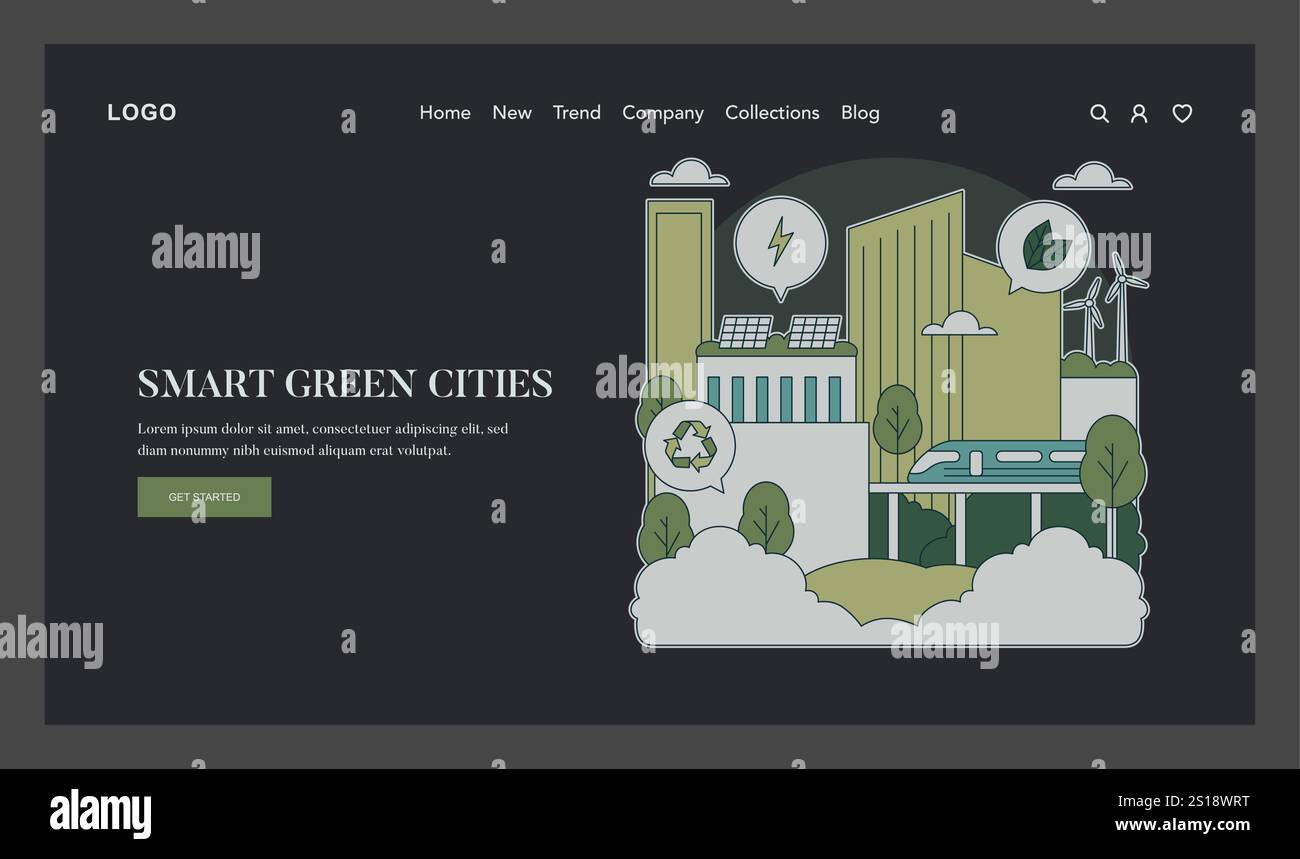 Green Infrastructure concept. Urban landscape integrating eco-friendly ...