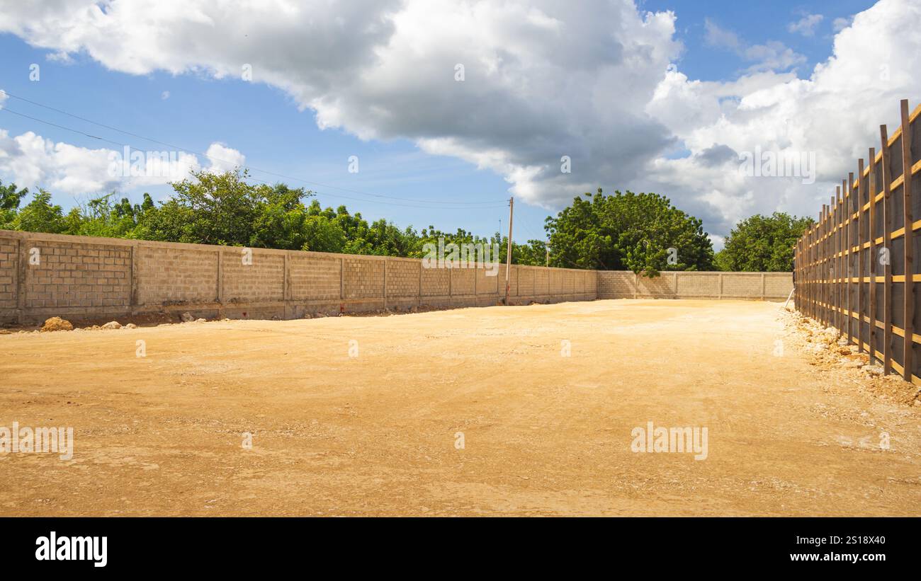 Land under construction, flat base of the project, santo domingo Stock ...