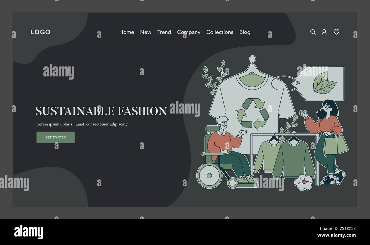 Conscious Consumption concept. Illustration of sustainable fashion ...