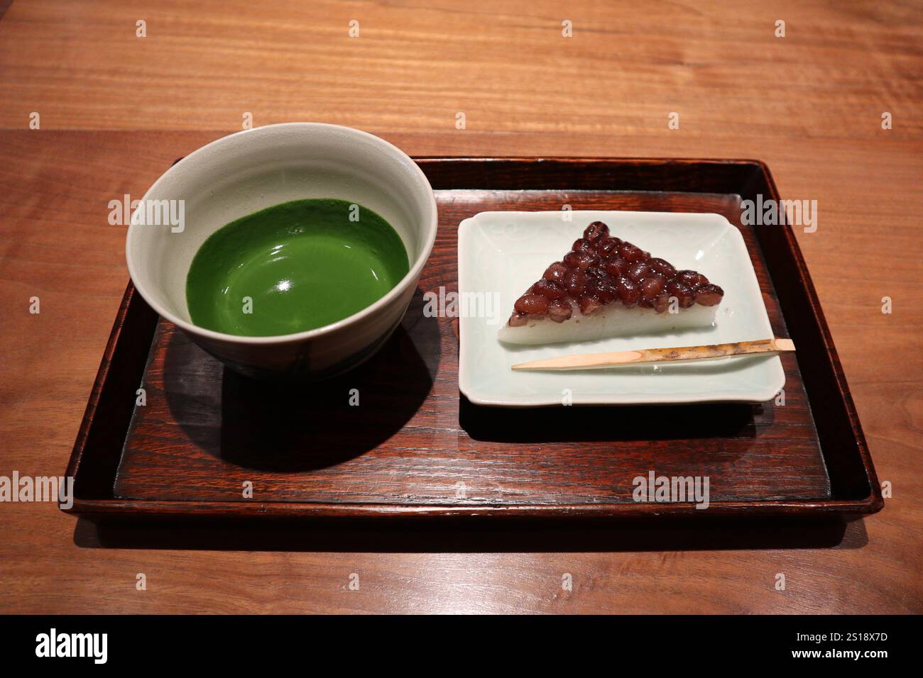 Koicha (matcha tea) and wagashi (Japanese dessert) in Tokyo, Japan ...