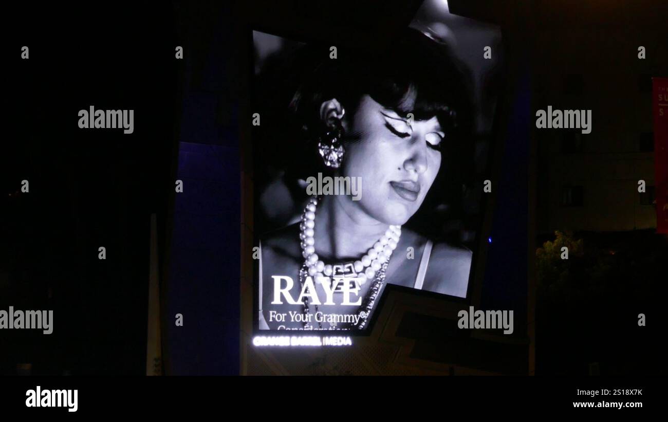Los Angeles, California, USA 1st January 2025 Singer Raye Billboard on ...