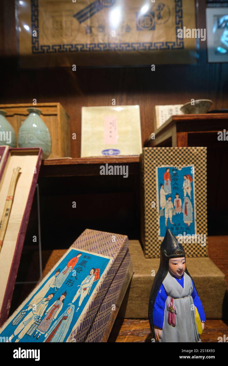 A painted figure kit. A typical item from a Dongwa store. At the Museum ...