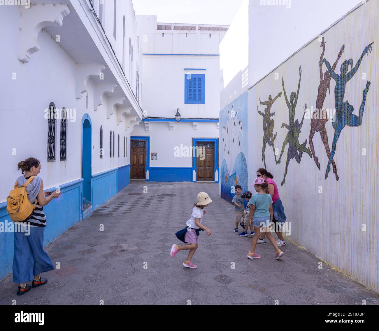 MOROCCO, TANGER REGION, ASILAH. IN THE HEART OF THE MEDINA, ARTISTS ...