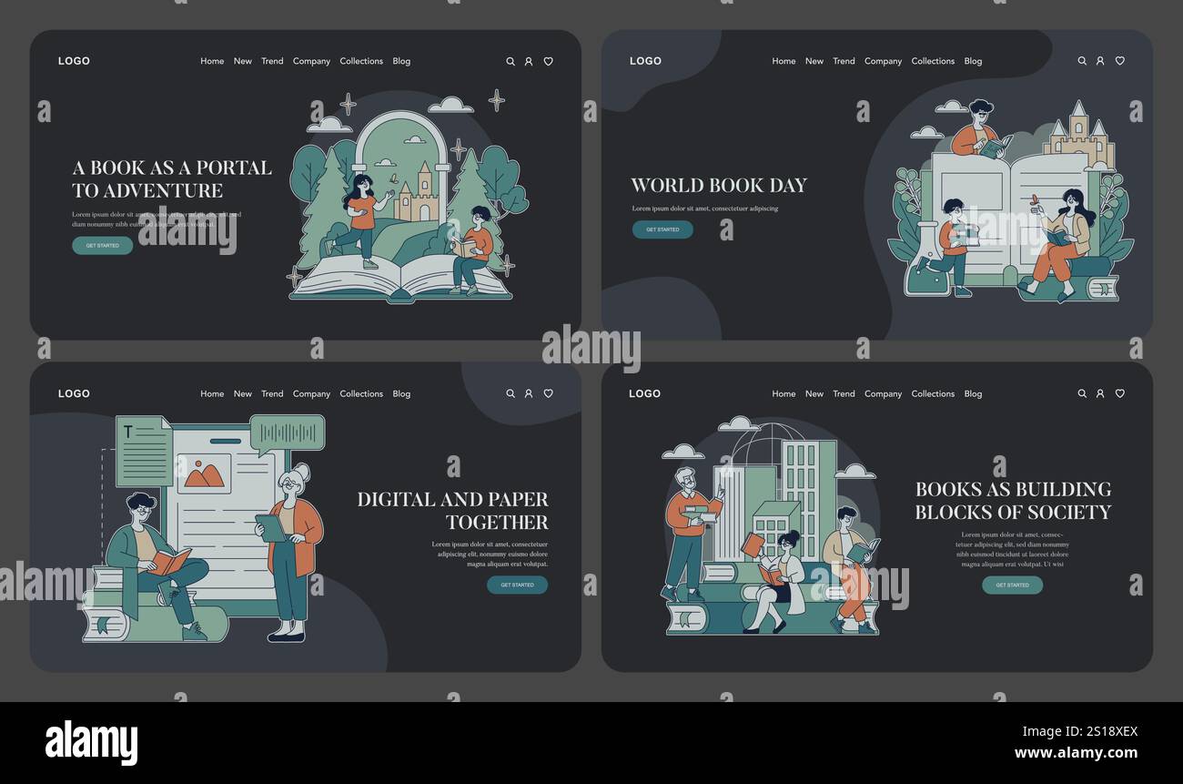 World Book Day illustration collection. Celebrating reading as a ...