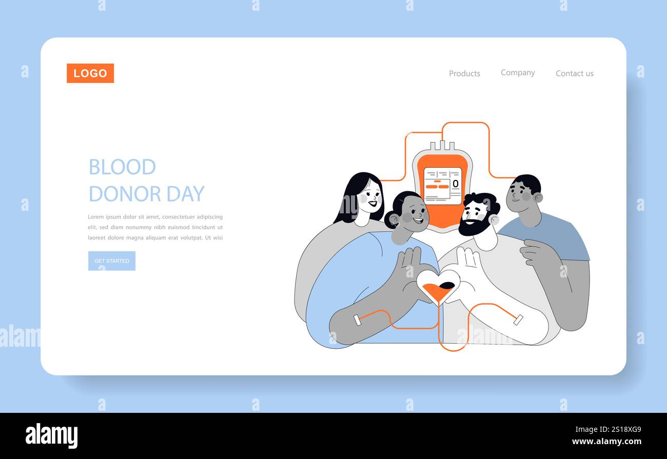 Blood Donor Day concept. Diverse group of people participating in blood ...