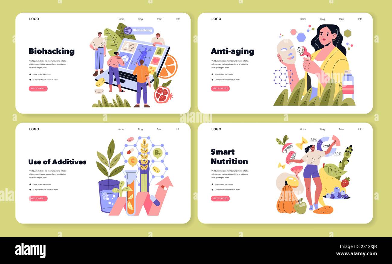 Biohacking set. Personalized health optimization through technology and ...