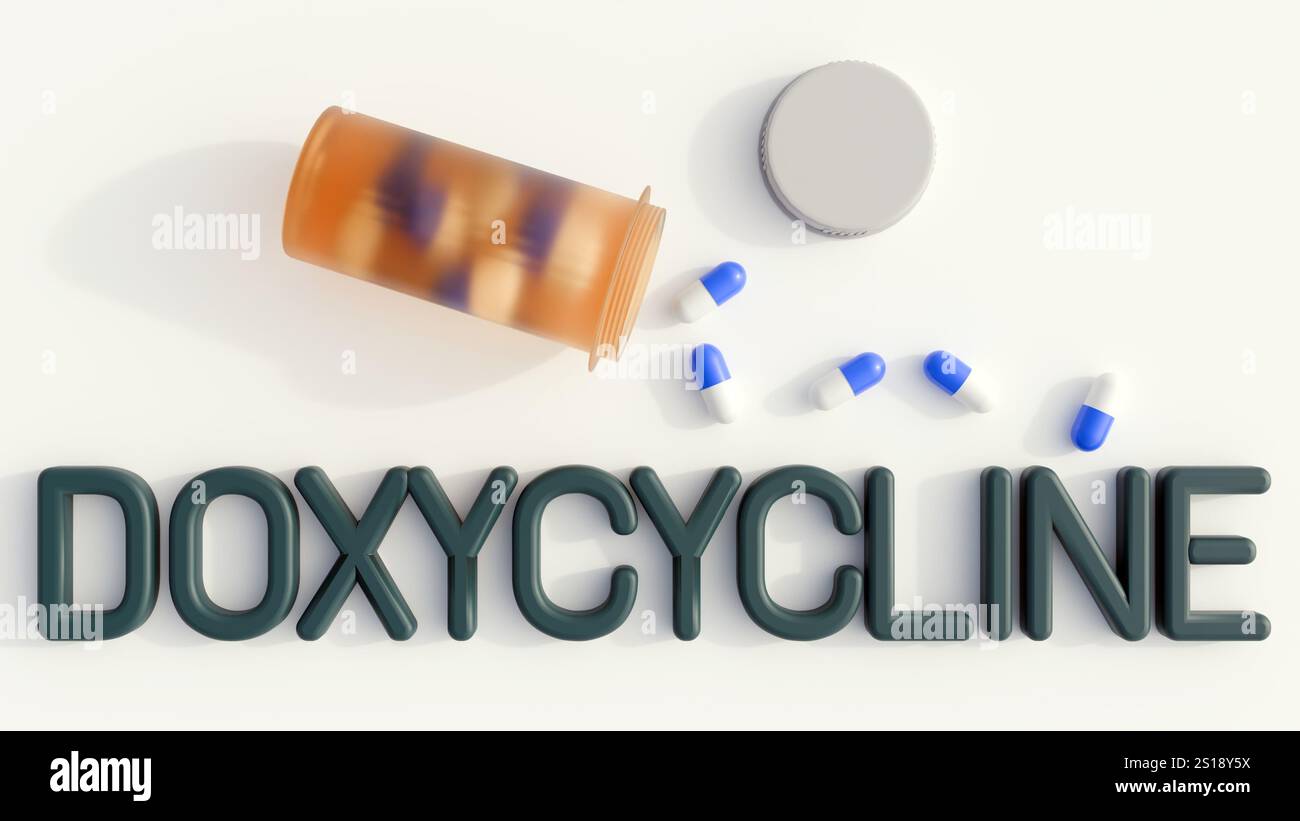 3d Rendering Of Pill Bottle Capsules Molecular Structure And Text Representation Of