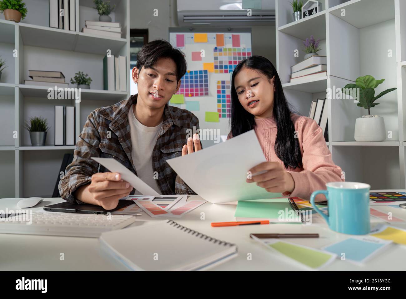 Creative team graphics design collaboration in office space engaging ...