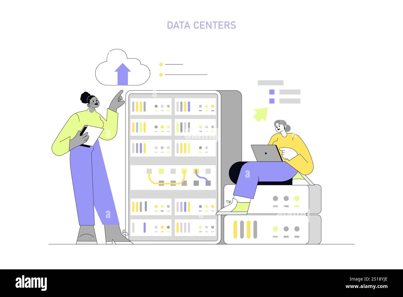 Women in technology concept. Female professionals manage cloud services ...