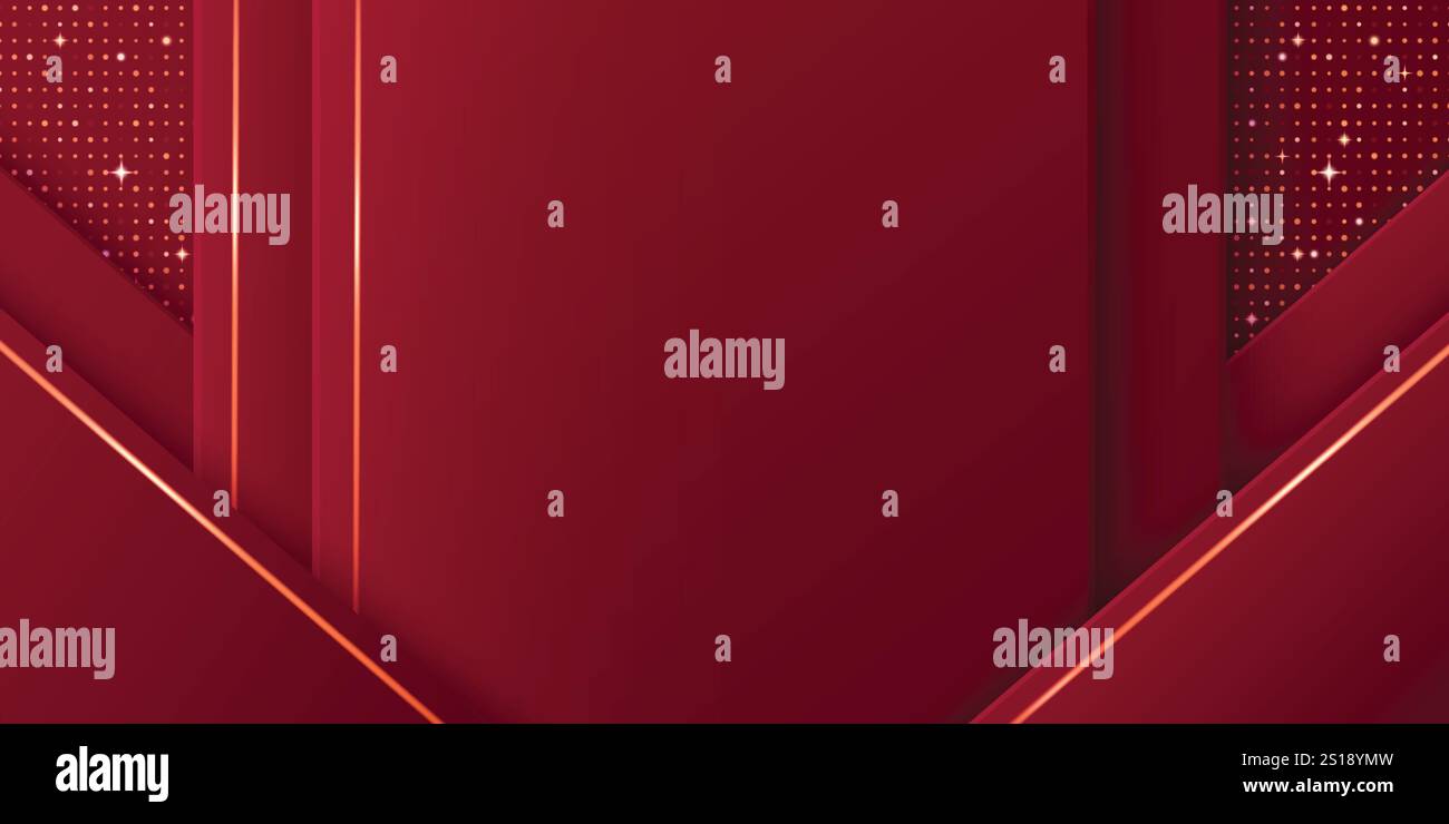 Luxury red layered background with golden geometric lines - premium ...
