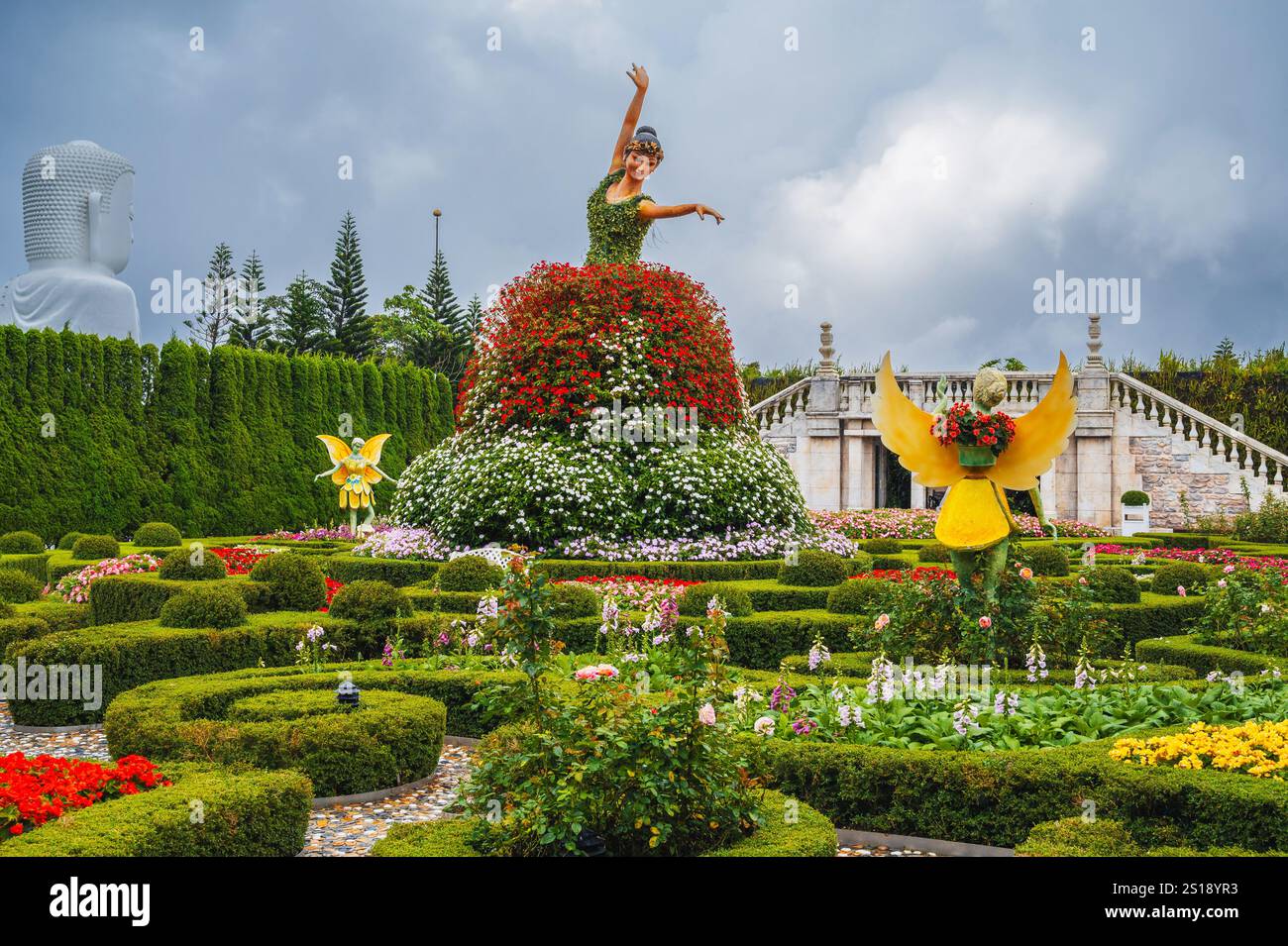 Beautiful flower garden at SunWorld Ba Na Hills tourist area Stock ...