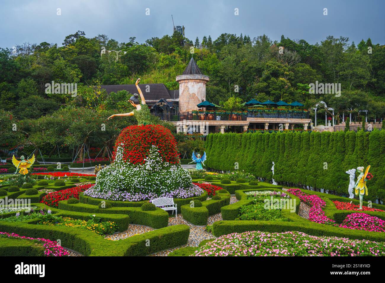 Beautiful flower garden at SunWorld Ba Na Hills tourist area Stock ...