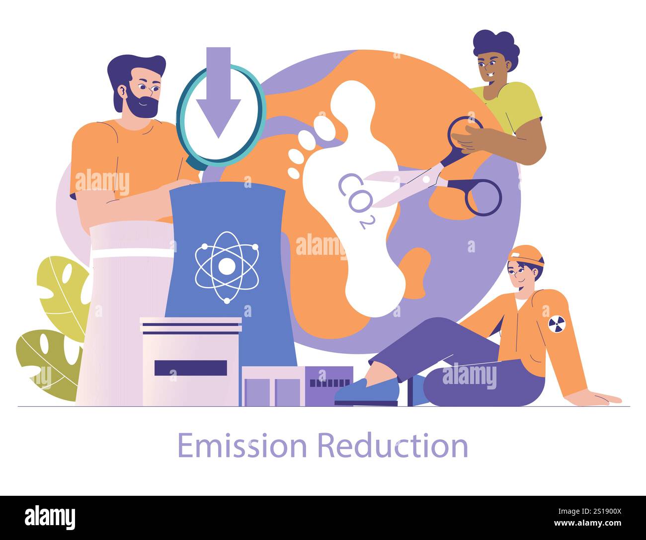 Nuclear power concept. Sustainable energy initiative to cut CO2 ...