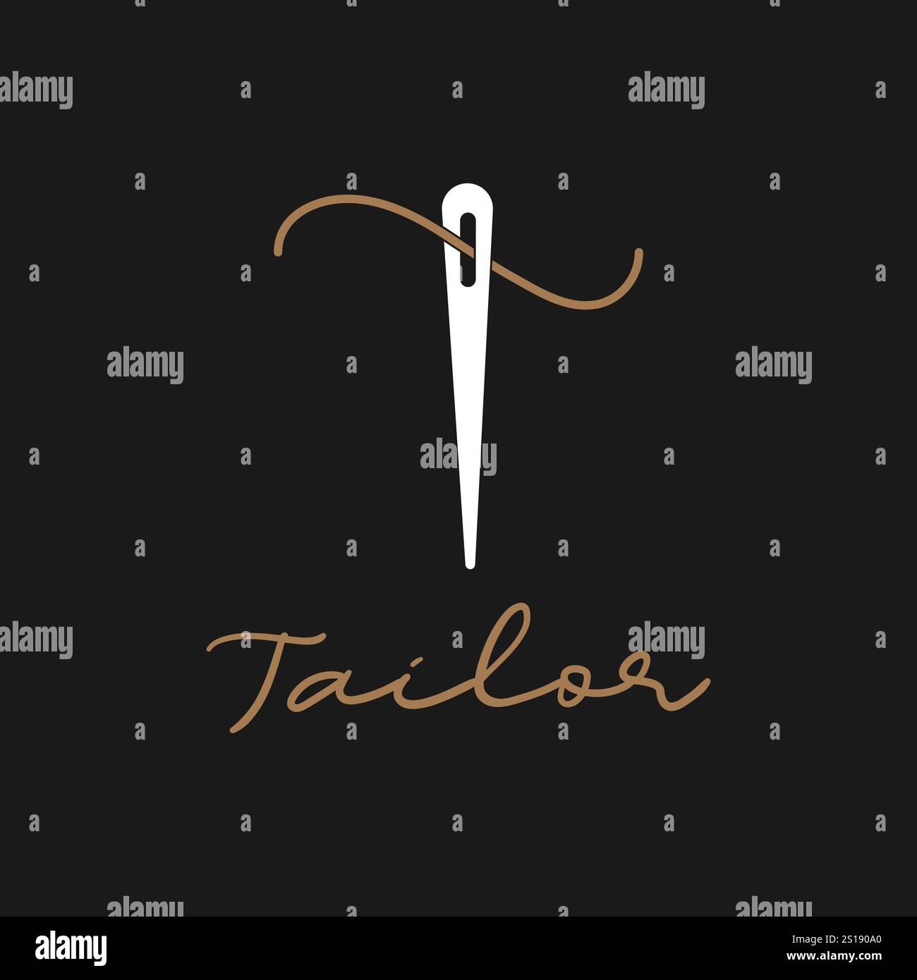 Abstract Initial Letter T Tailor logo, thread and needle combination ...
