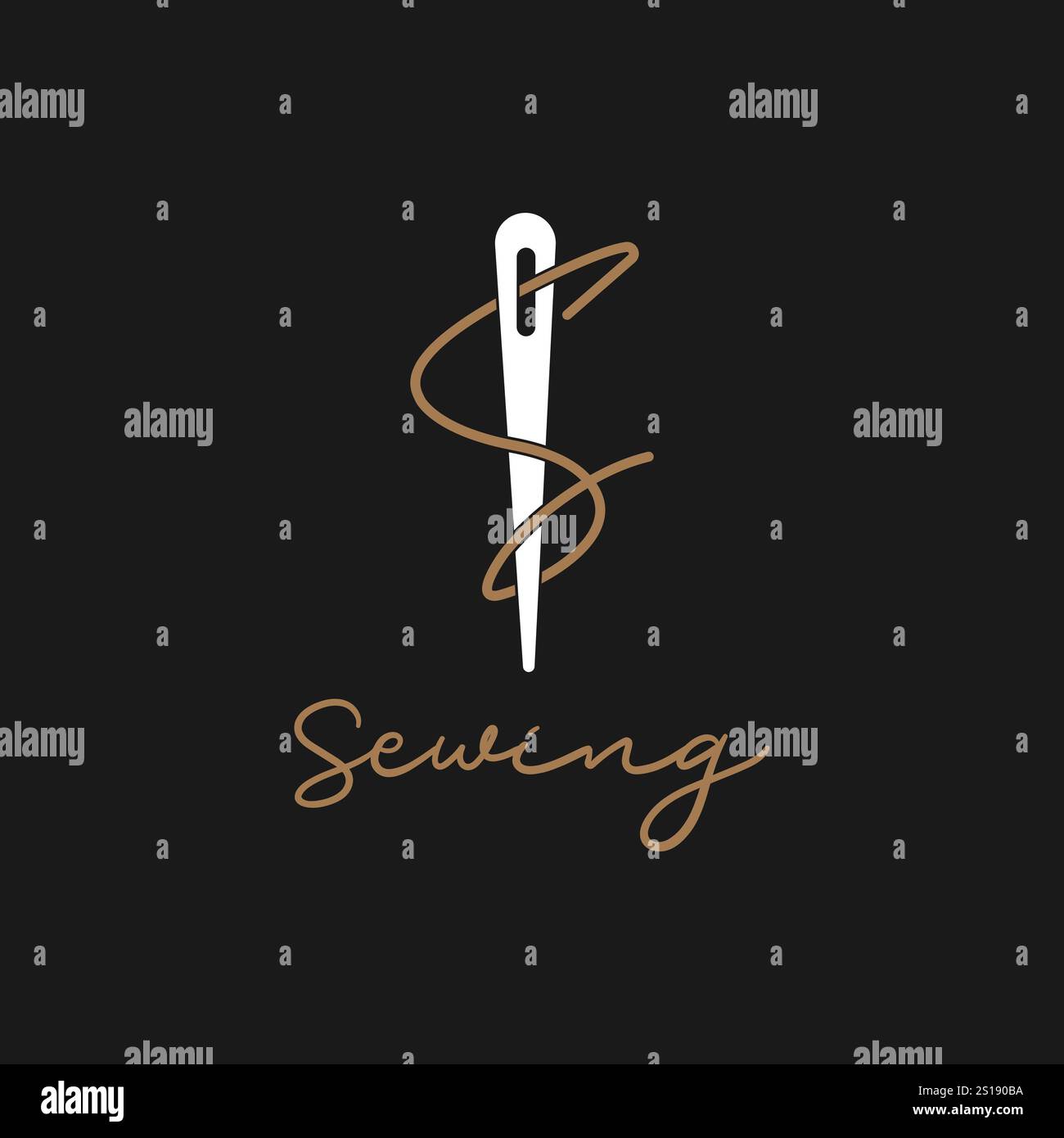 Abstract Initial Letter S Tailor logo, thread and needle combination ...