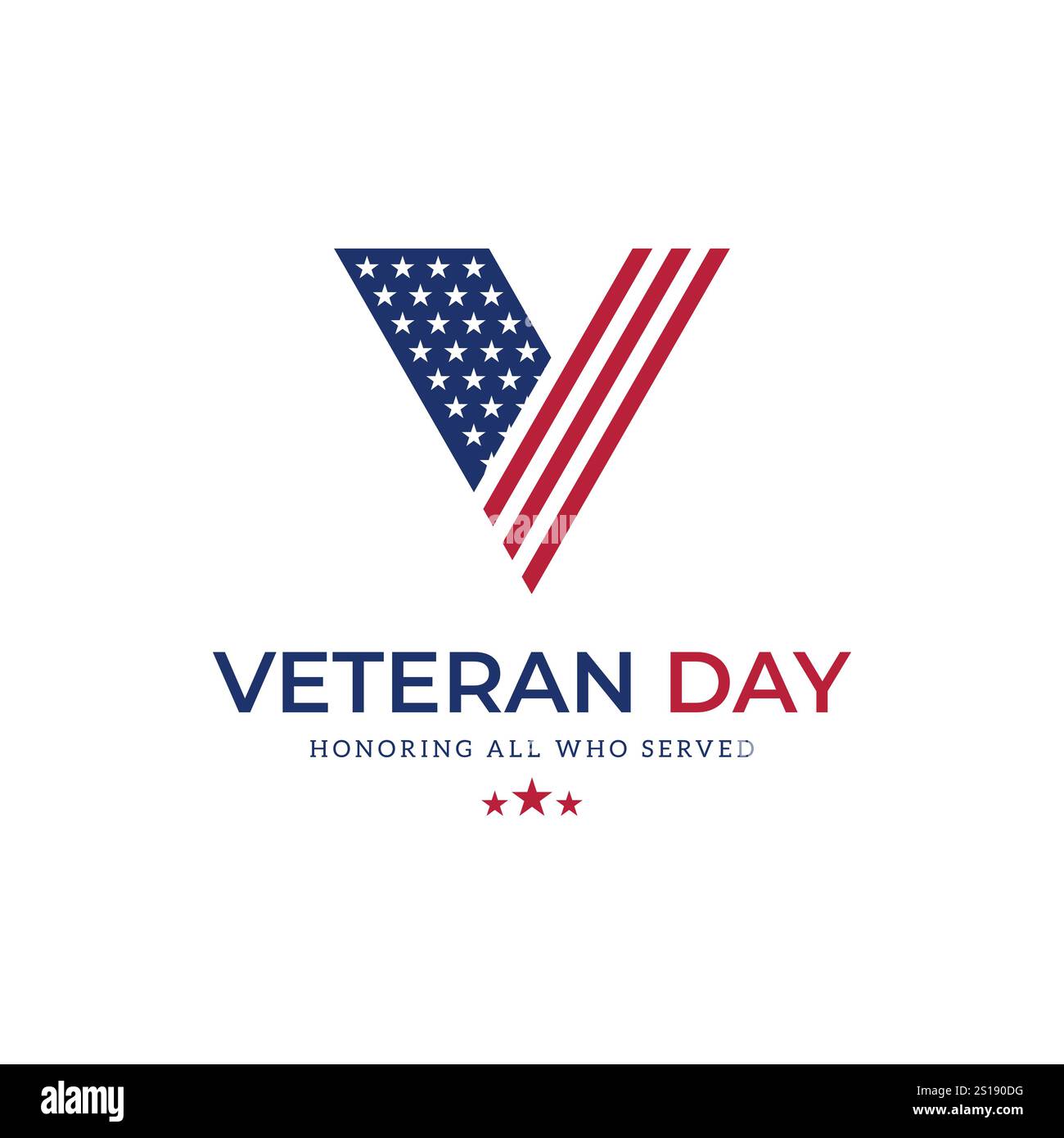 Letter V logo formed USA flag and rank of soldiers as a symbol of ...