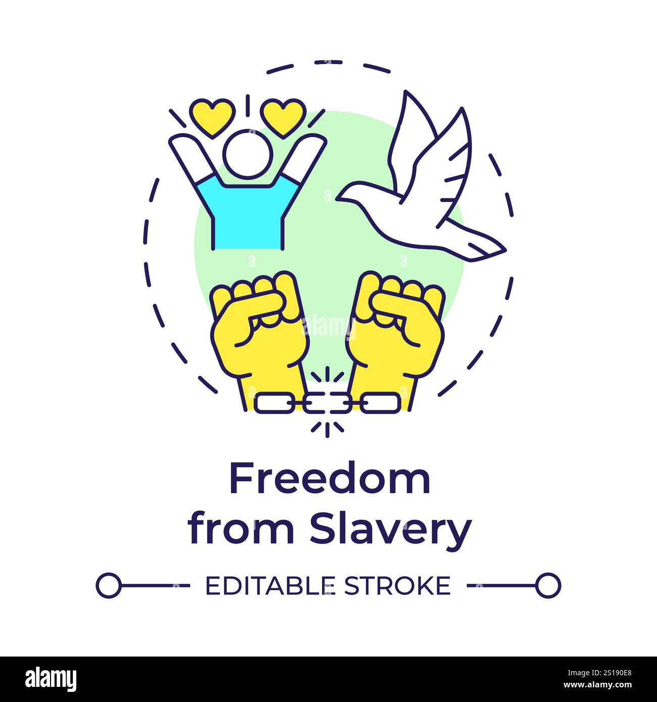 Slavery freedom multi color concept icon Stock Vector Image & Art - Alamy