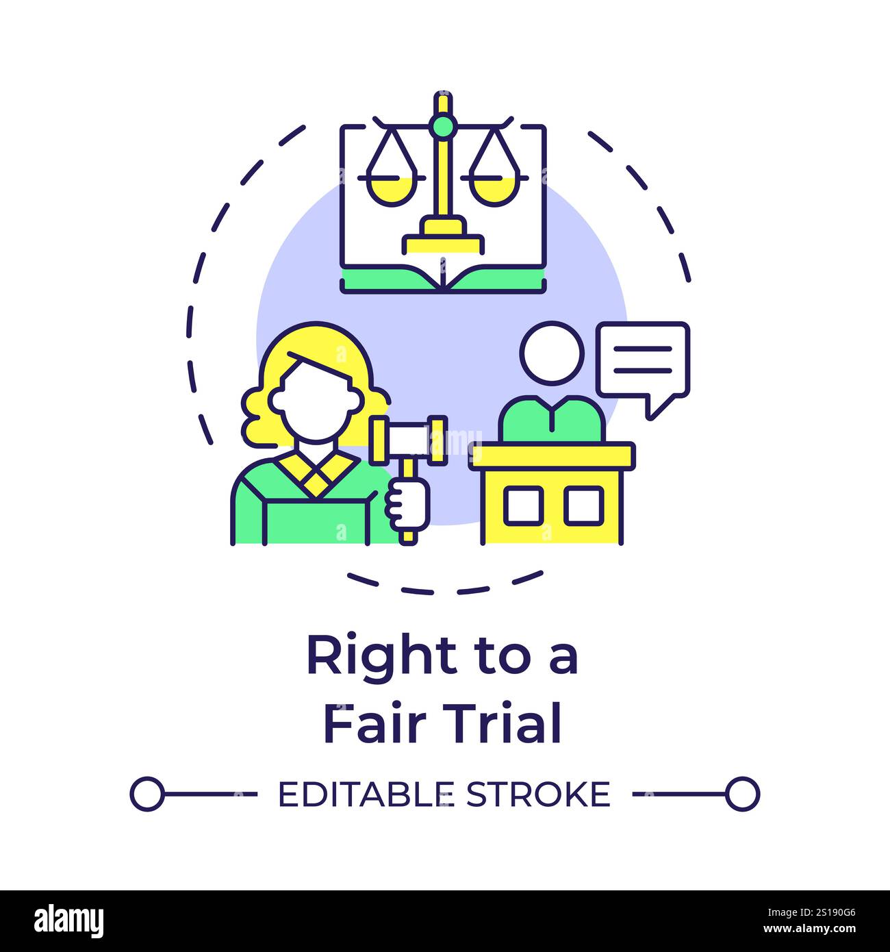 Fair trial right multi color concept icon Stock Vector Image & Art - Alamy