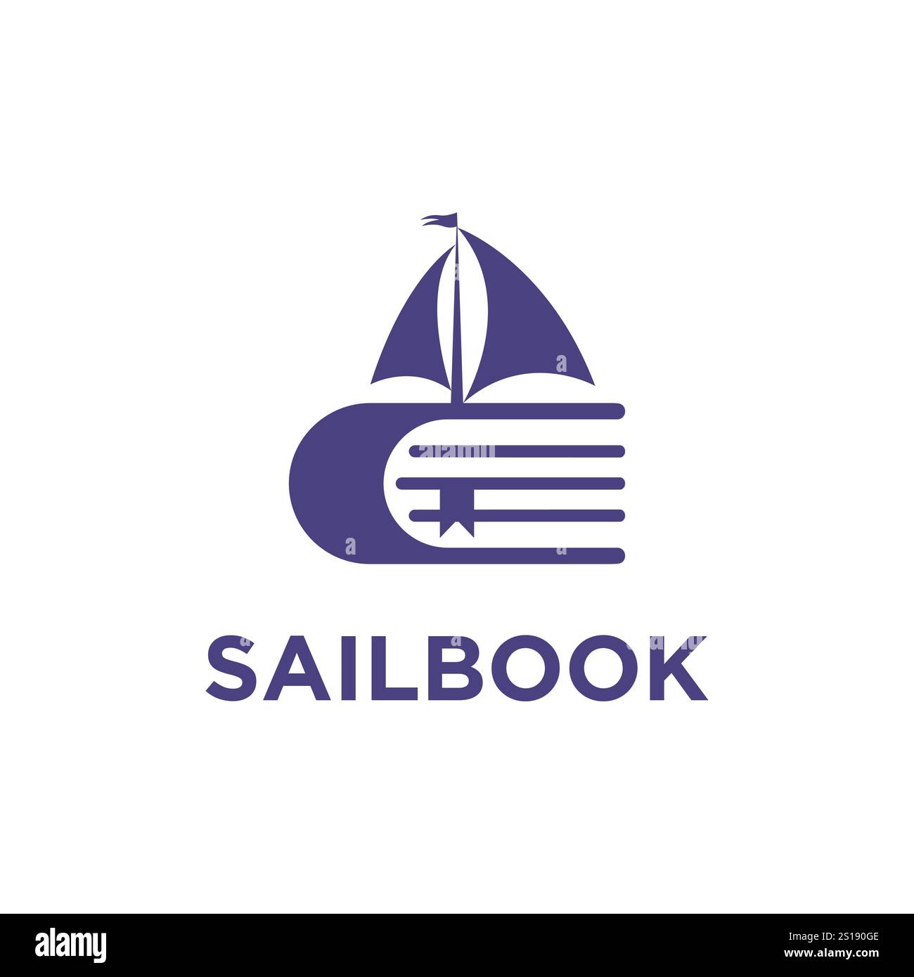 sailing book, library logo design inspiration Stock Vector Image & Art ...