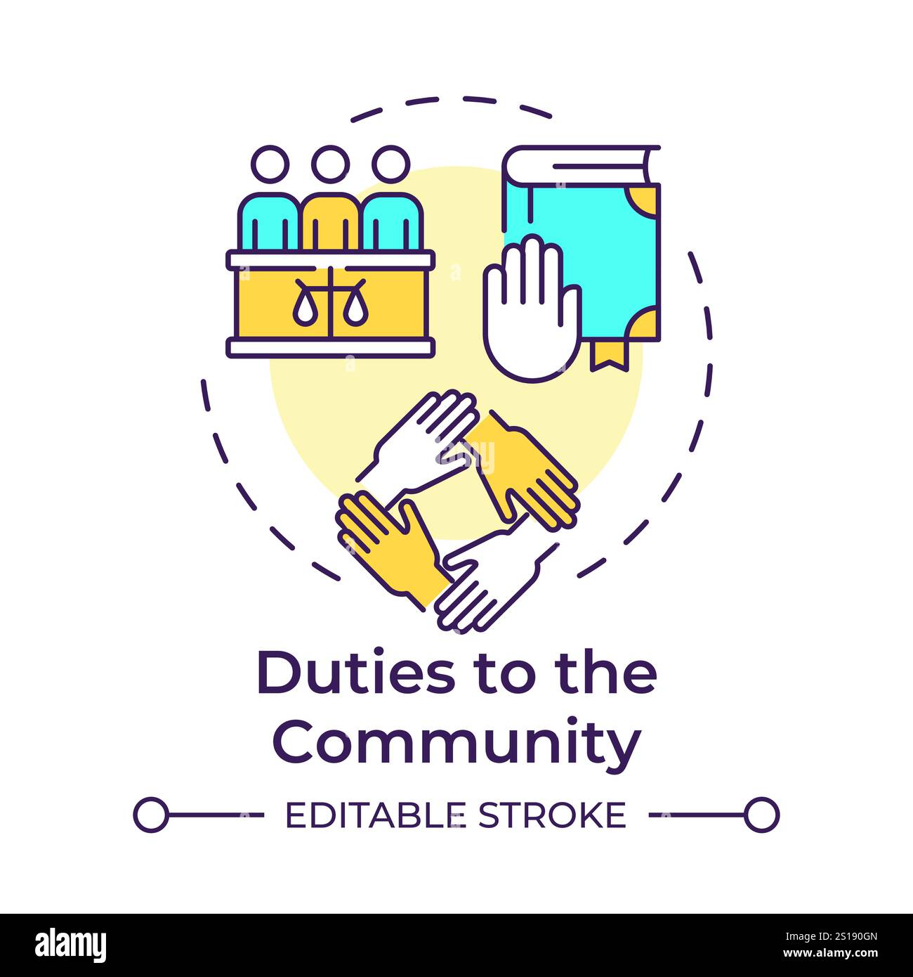 Community duties multi color concept icon Stock Vector Image & Art - Alamy