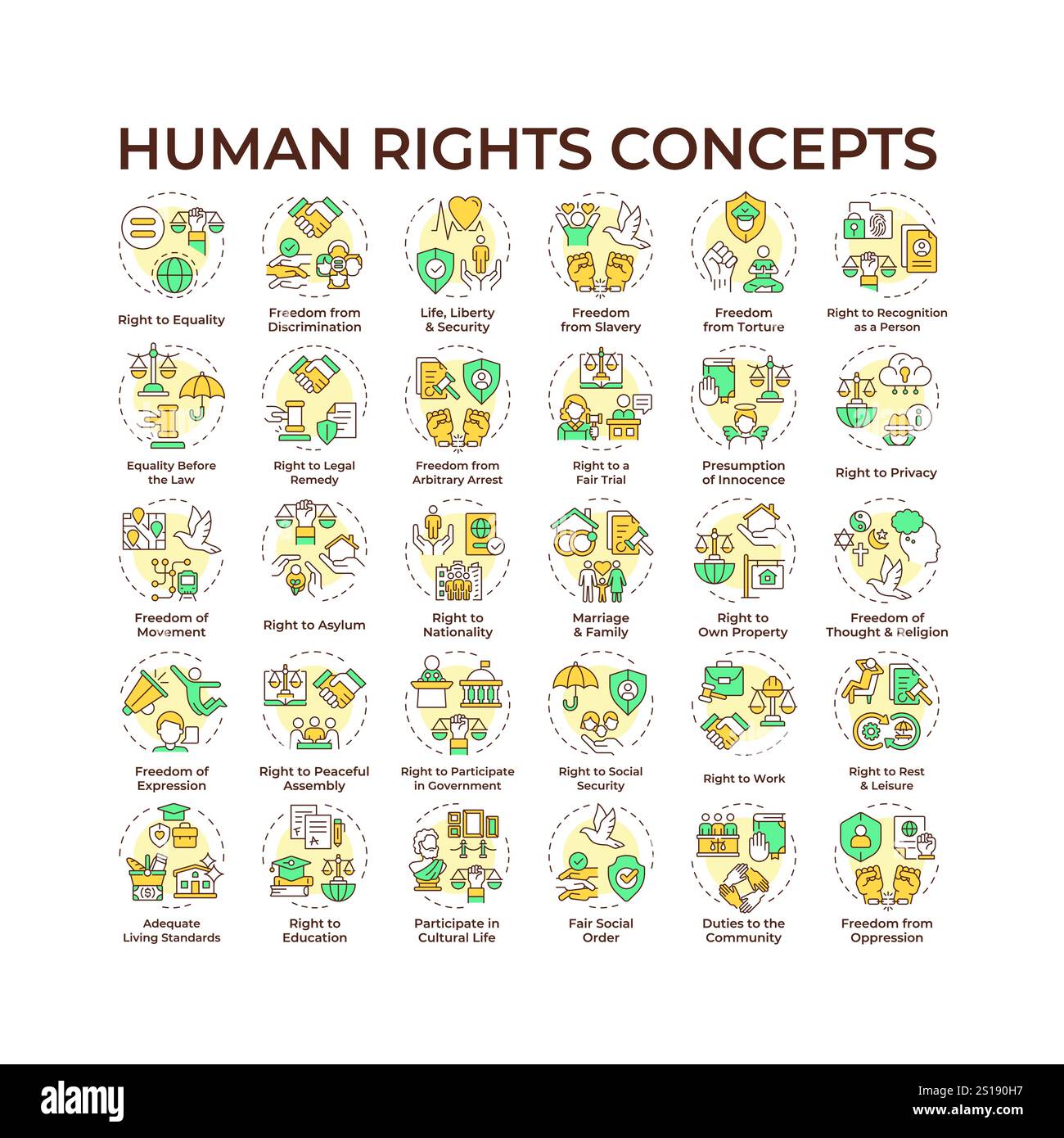 Human rights multi color concept icons Stock Vector Image & Art - Alamy