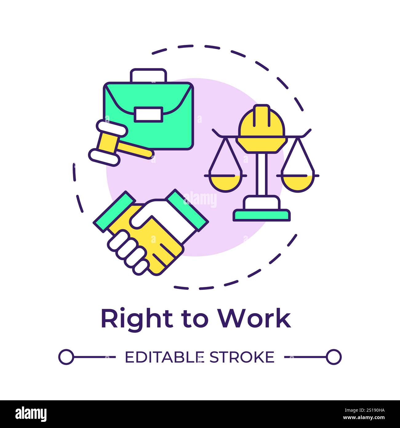 Right to work multi color concept icon Stock Vector Image & Art - Alamy
