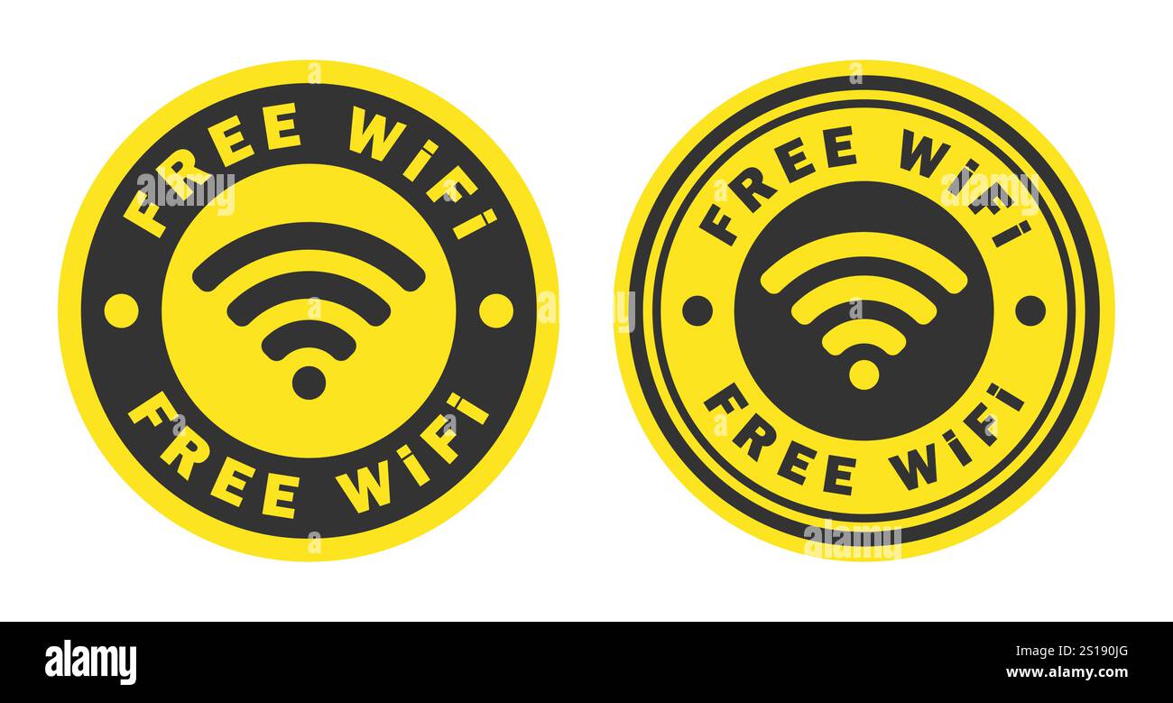 Free Wifi access signal icon wireless symbol connection circle stamp ...