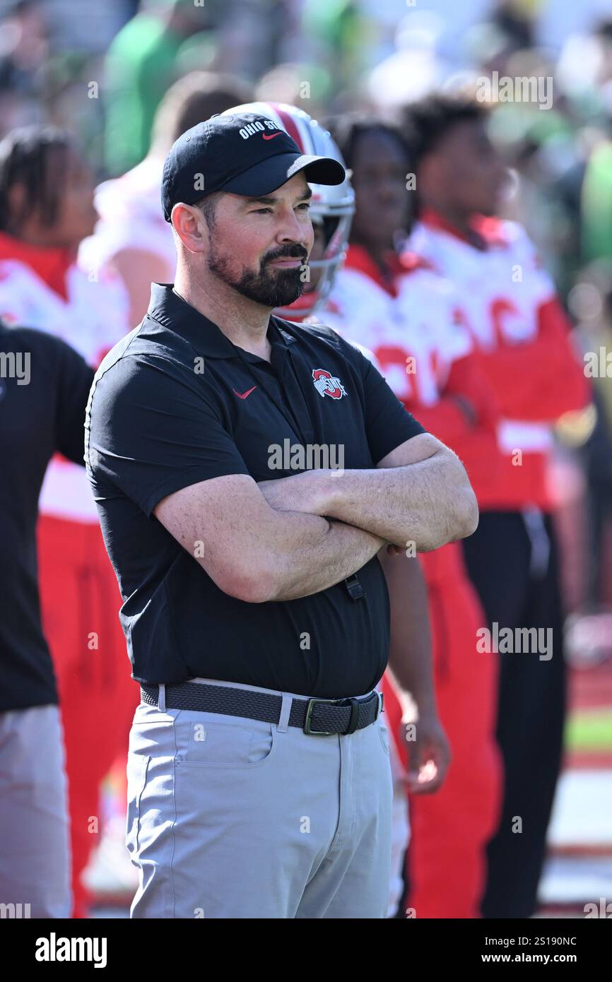 PASADENA, CA - JANUARY 01: Head Coach Ryan Day of the Ohio State ...